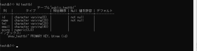 Postgresqlでテーブルを作成するcreate Table 前向きアプリ屋の備忘録